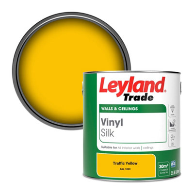 Leyland Trade Vinyl Silk Walls & Ceilings Emulsion Paint Traffic Yellow ...