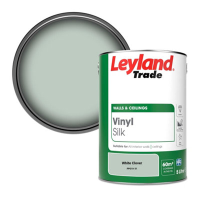 Leyland Trade Vinyl Silk Walls & Ceilings Emulsion Paint White Clover ...