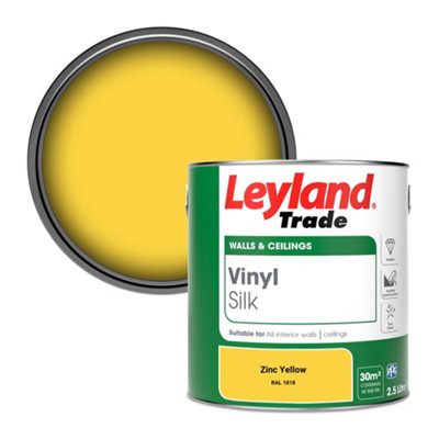 Leyland Trade Vinyl Silk Walls & Ceilings Emulsion Paint Zinc Yellow ...