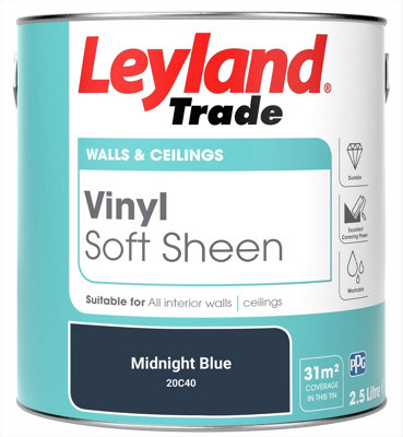 Leyland Trade Vinyl Soft Sheen Walls & Ceilings Emulsion Paint Midnight ...