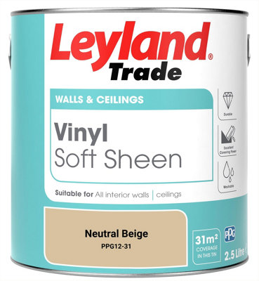 Leyland Trade Vinyl Soft Sheen Walls & Ceilings Emulsion Paint Neutral ...