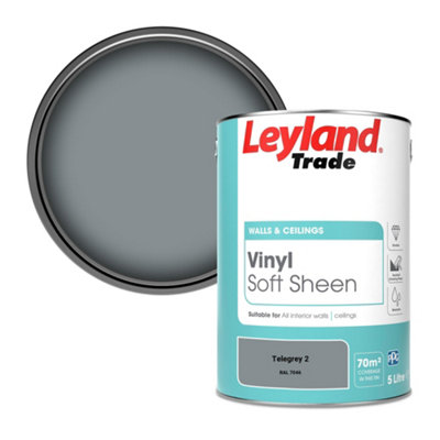 Leyland Trade Vinyl Soft Sheen Walls & Ceilings Emulsion Paint Telegrey ...
