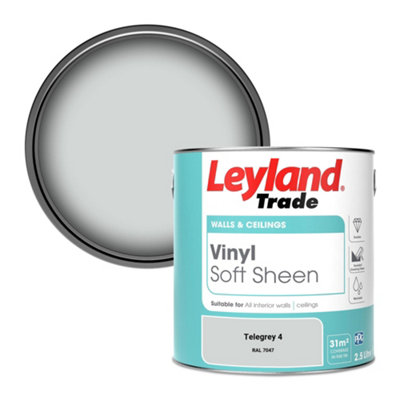 Leyland Trade Vinyl Soft Sheen Walls & Ceilings Emulsion Paint Telegrey ...