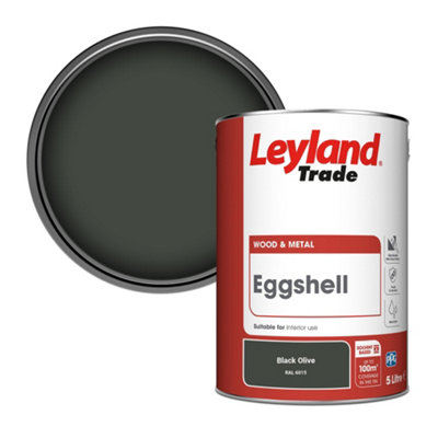 Leyland Trade Wood & Metal Eggshell Paint Black Olive (RAL 6015) 5L