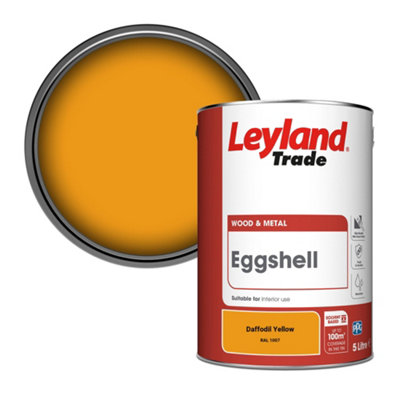 Leyland Trade Wood & Metal Eggshell Paint Daffodil Yellow (RAL 1007) 5L