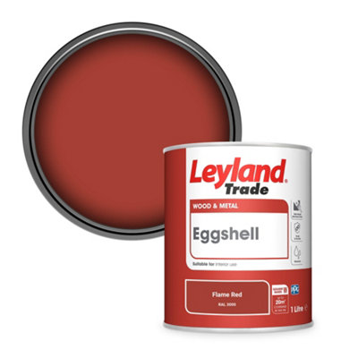 Leyland Trade Wood & Metal Eggshell Paint Flame Red (RAL 3000) 1L