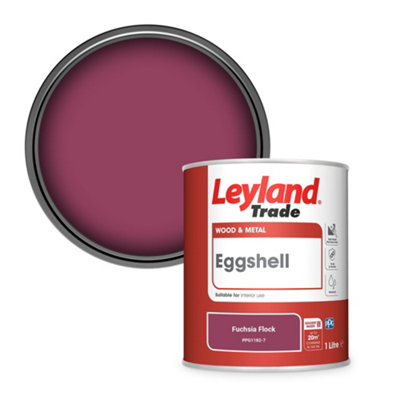 Leyland Trade Wood & Metal Eggshell Paint Fuchsia Flock (PPG1182-7) 1L