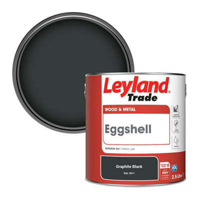 LEYLAND TRADE WOOD & METAL EGGSHELL PAINT GRAPHITE BLACK (RAL 9011) 2.5L