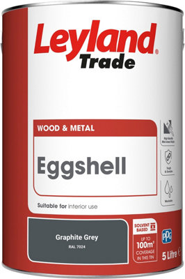 Leyland Trade Wood & Metal Eggshell Paint Graphite Grey (RAL 7024) 5L
