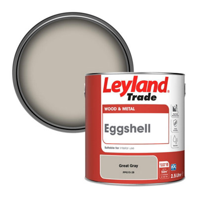 Leyland Trade Wood & Metal Eggshell Paint Great Gray (PPG15-28) 2.5L