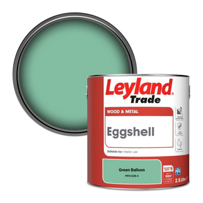 Leyland Trade Wood & Metal Eggshell Paint Green Balloon (PPG1228-4) 2.5L