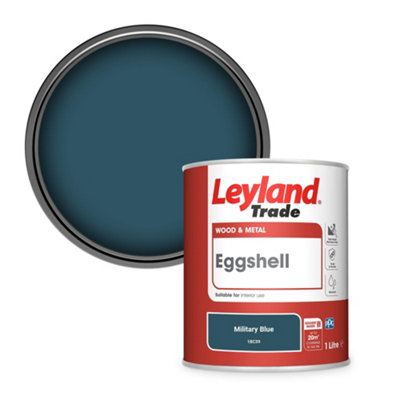 Leyland Trade Wood & Metal Eggshell Paint Military Blue (18C39) 1L