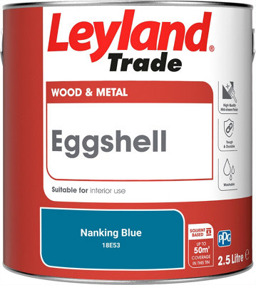 Leyland Trade Wood & Metal Eggshell Paint Nanking Blue (18E53) 2.5L