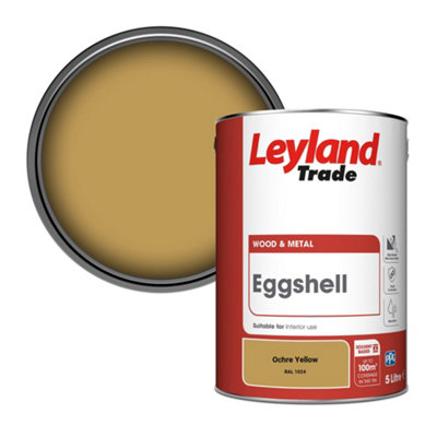 Leyland Trade Wood & Metal Eggshell Paint Ochre Yellow (RAL 1024) 5L