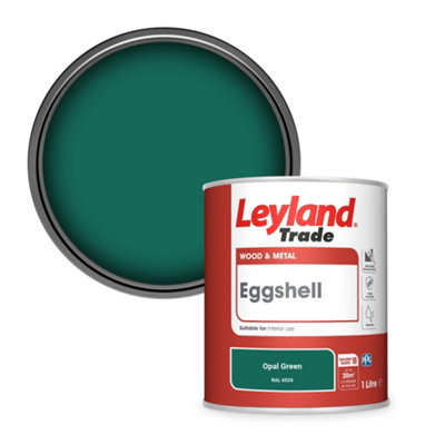 Leyland Trade Wood & Metal Eggshell Paint Opal Green (RAL 6026) 1L