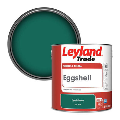 Leyland Trade Wood & Metal Eggshell Paint Opal Green (RAL 6026) 2.5L