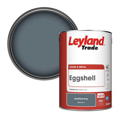 Leyland Trade Wood & Metal Eggshell Paint Sheffield Gray (PPG1041-6) 5L