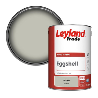 Leyland Trade Wood & Metal Eggshell Paint Silk Grey (RAL 7044) 5L