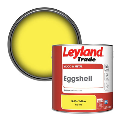 Leyland Trade Wood & Metal Eggshell Paint Sulfur Yellow (RAL 1016) 2.5L