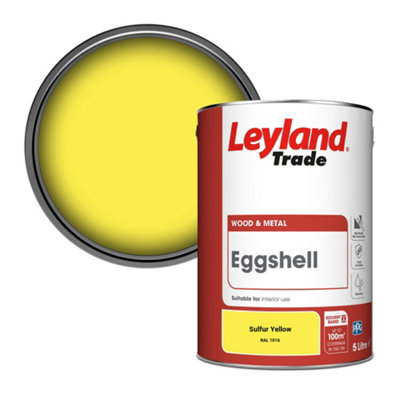Leyland Trade Wood & Metal Eggshell Paint Sulfur Yellow (RAL 1016) 5L