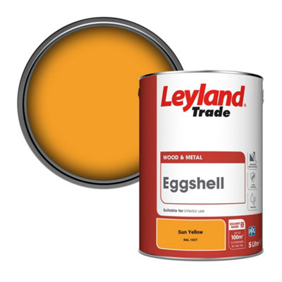 Leyland Trade Wood & Metal Eggshell Paint Sun Yellow (RAL 1037) 5L