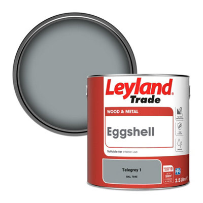 Leyland Trade Wood & Metal Eggshell Paint Telegrey 1 (RAL 7045) 2.5L