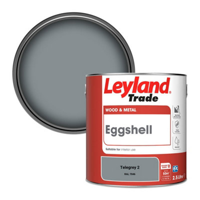 Leyland Trade Wood & Metal Eggshell Paint Telegrey 2 (RAL 7046) 2.5L