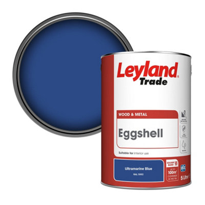 Leyland Trade Wood & Metal Eggshell Paint Ultramarine Blue (RAL 5002) 5L
