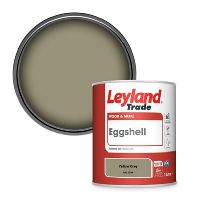 Leyland Trade Wood & Metal Eggshell Paint Yellow Grey (RAL 7034) 1L