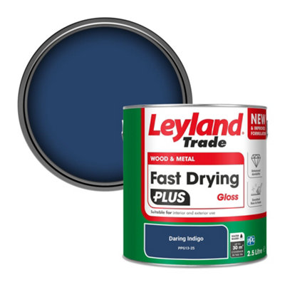 Leyland Trade Wood & Metal Fast Drying PLUS Gloss Paint Daring Indigo ...