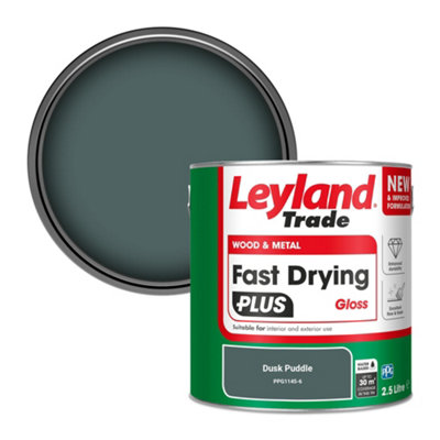 Leyland Trade Wood & Metal Fast Drying PLUS Gloss Paint Dusk Puddle ...