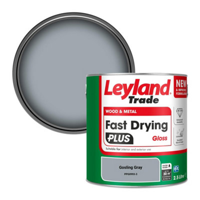 Leyland Trade Wood & Metal Fast Drying PLUS Gloss Paint Gosling Gray ...