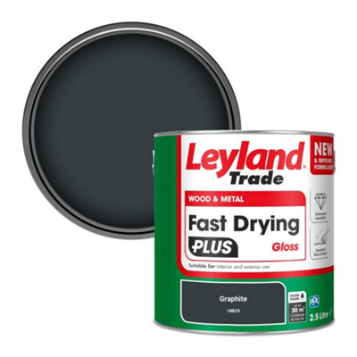 Leyland Trade Wood & Metal Fast Drying PLUS Gloss Paint Graphite (18B29 ...