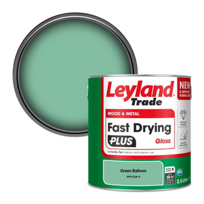 Leyland Trade Wood & Metal Fast Drying PLUS Gloss Paint Green Balloon ...