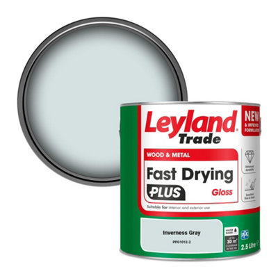 Leyland Trade Wood & Metal Fast Drying PLUS Gloss Paint Inverness Gray ...