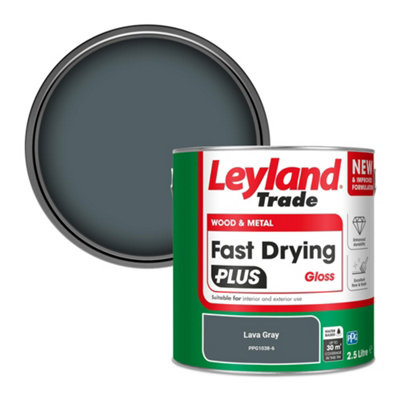 Leyland Trade Wood & Metal Fast Drying PLUS Gloss Paint Lava Gray ...