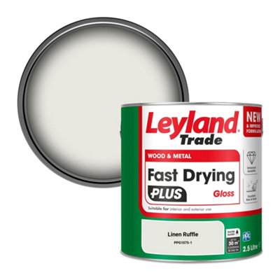 Leyland Trade Wood & Metal Fast Drying PLUS Gloss Paint Linen Ruffle ...