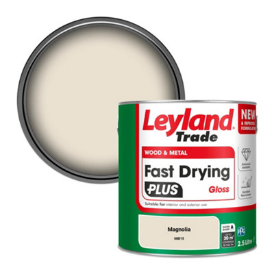 Leyland Trade Wood & Metal Fast Drying PLUS Gloss Paint Magnolia (08B15 ...