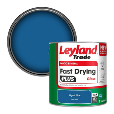 Leyland Trade Wood & Metal Fast Drying PLUS Gloss Paint Signal Blue ...
