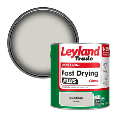 Leyland Trade Wood & Metal Fast Drying PLUS Gloss Paint Silent Smoke ...