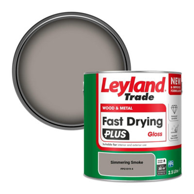 Leyland Trade Wood & Metal Fast Drying PLUS Gloss Paint Simmering Smoke (PPG1019-4) 2.5L