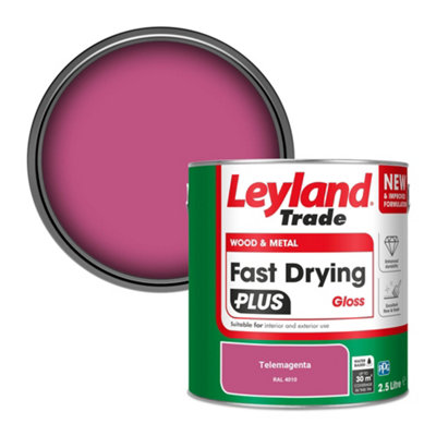 Leyland Trade Wood & Metal Fast Drying PLUS Gloss Paint Telemagenta ...