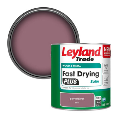 Leyland Trade Wood & Metal Fast Drying PLUS Satin Paint Berry Heaven ...