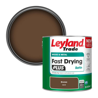 Leyland Trade Wood & Metal Fast Drying PLUS Satin Paint Bronze (06C39) 2.5L