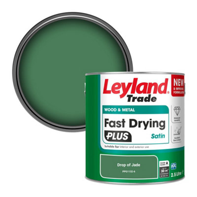 Leyland Trade Wood & Metal Fast Drying PLUS Satin Paint Drop of Jade ...
