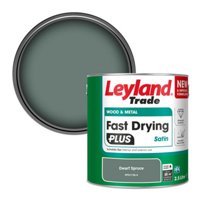 Leyland Trade Wood & Metal Fast Drying PLUS Satin Paint Dwarf Spruce ...