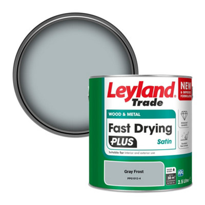 Leyland Trade Wood & Metal Fast Drying PLUS Satin Paint Gray Frost ...