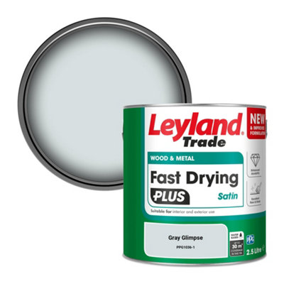 Leyland Trade Wood & Metal Fast Drying PLUS Satin Paint Gray Glimpse ...