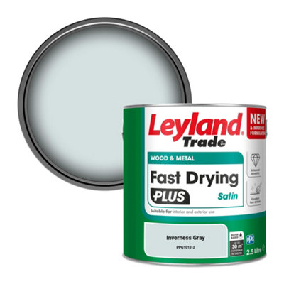 Leyland Trade Wood & Metal Fast Drying PLUS Satin Paint Inverness Gray ...