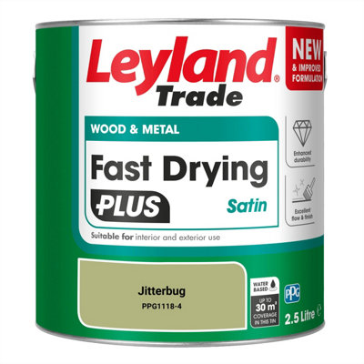 Leyland Trade Wood & Metal Fast Drying PLUS Satin Paint Jitterbug ...